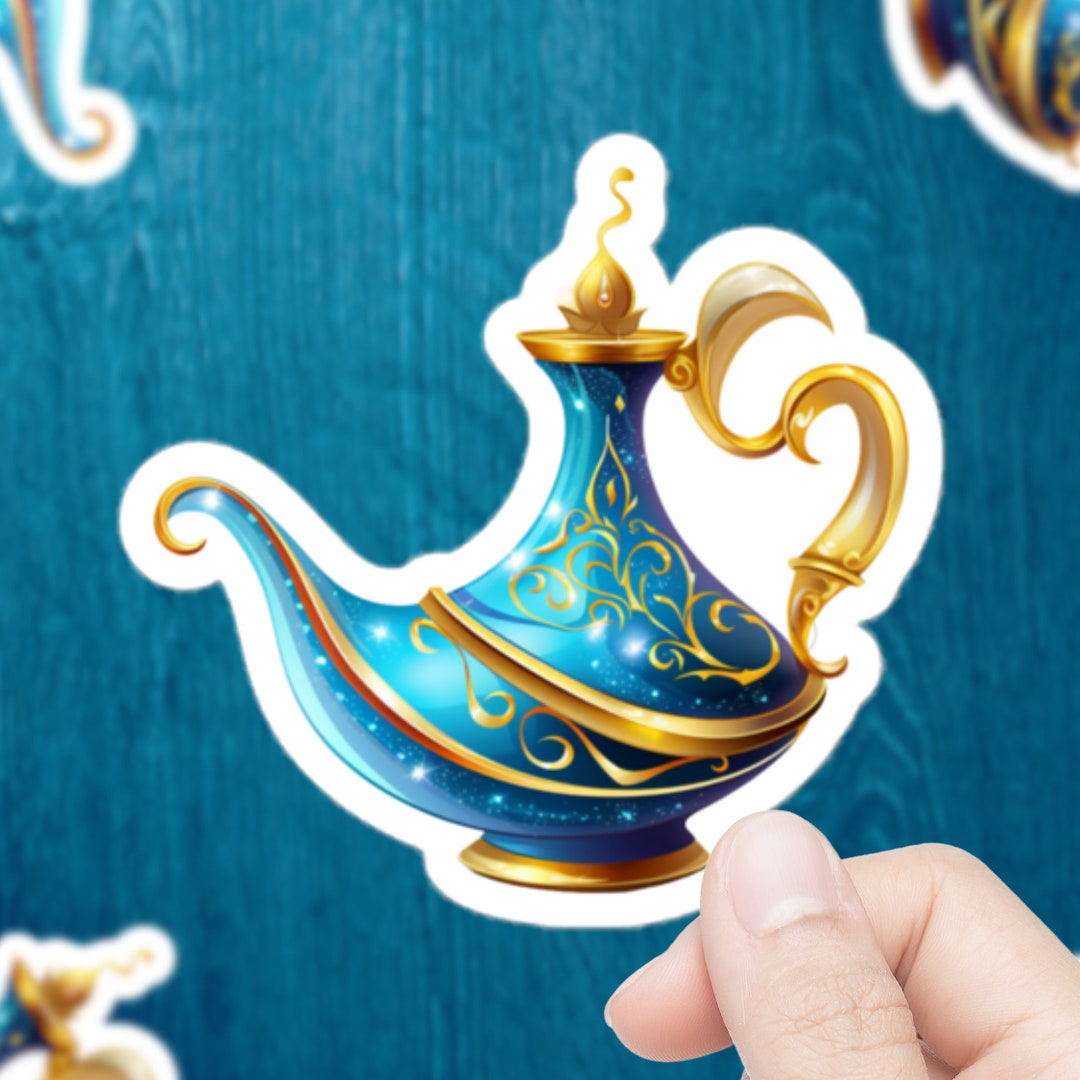 Genie Lamp Sticker | Magical Lamp | Magical World | Genie | Halloween ...