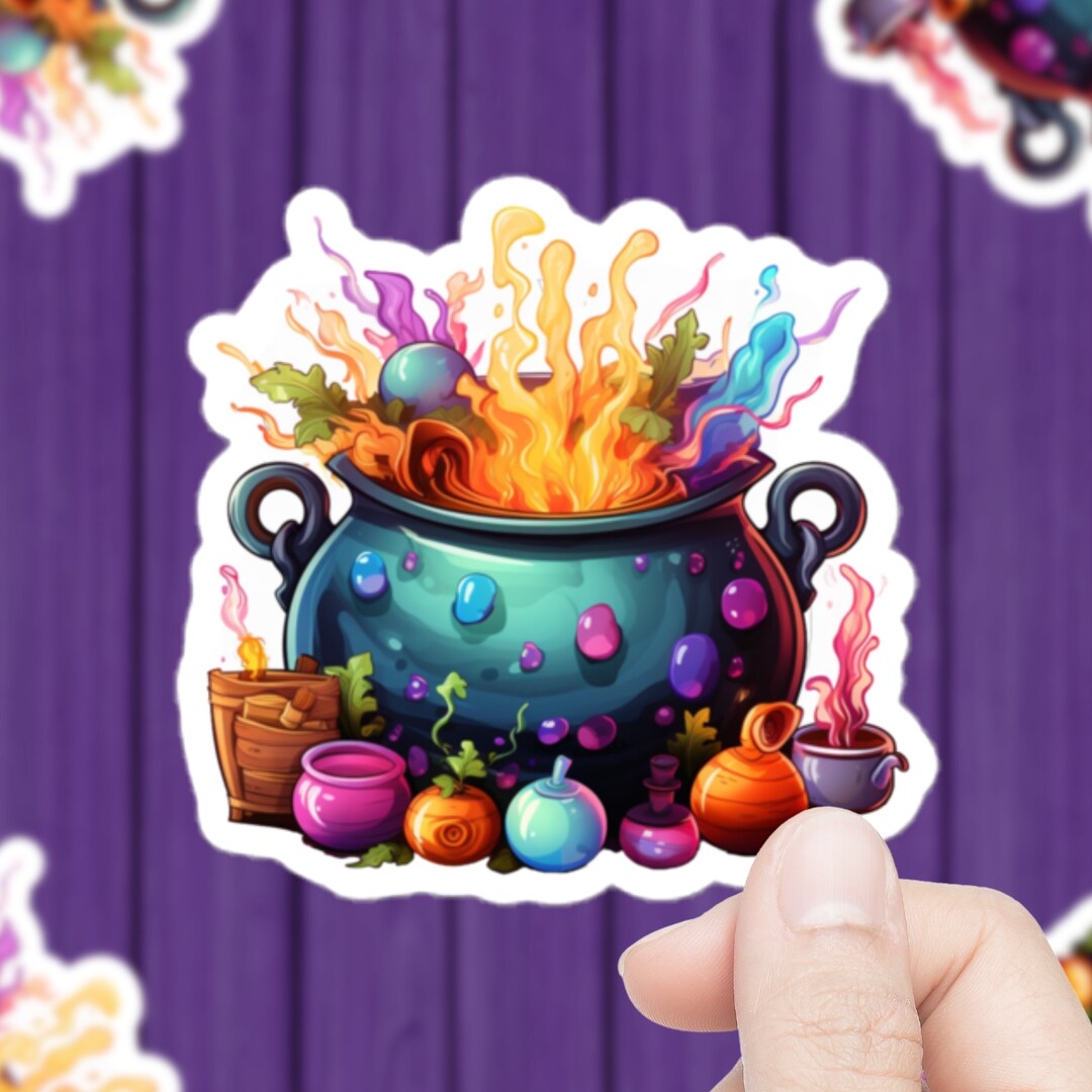 Cauldron Sticker | Magical Cauldron | Magical World | Witchy Sticker ...