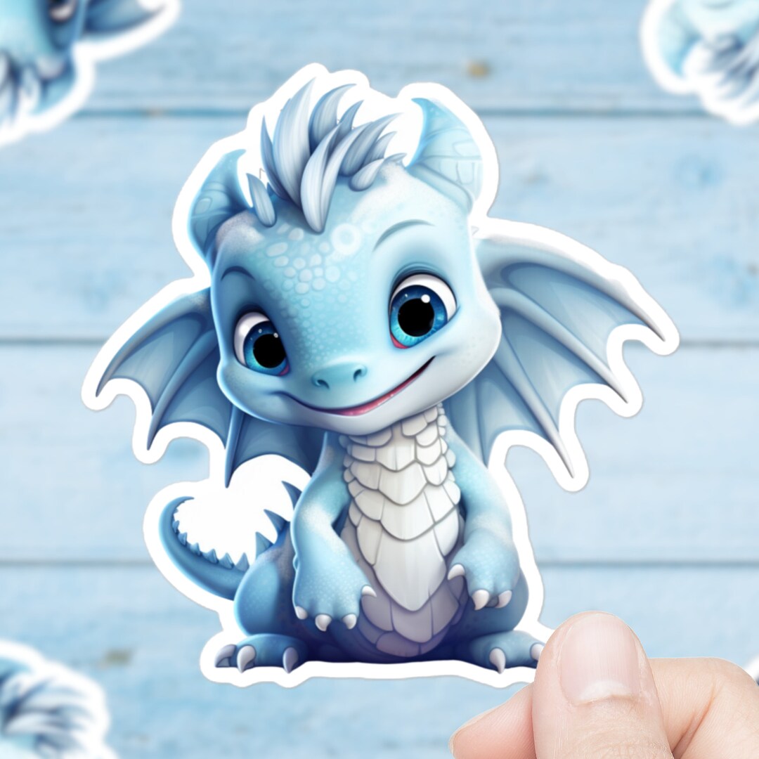 Snow Dragon Sticker | Mythical Creature | Dragon Art | Winter Sticker ...