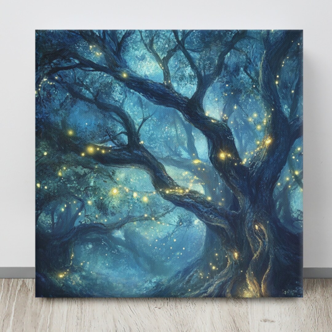Large Tree Canvas Print | Forest Art | Fall Painting | Ancient Tree ...