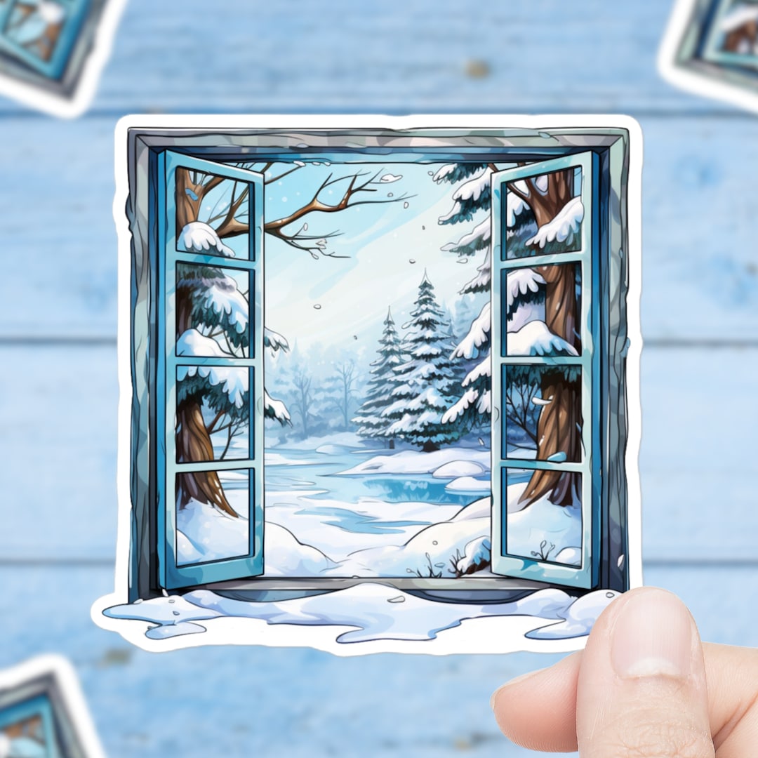 Snowy Window Sticker | Snow Sticker | Forest Sticker | Snow Art ...