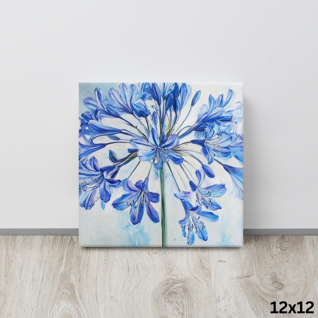 Agapanthus Flower Canvas Print | Agapanthus Painting Print | Agapanthus ...
