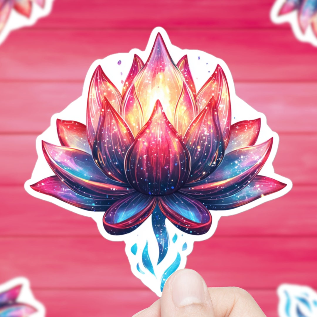 Lotus Flower Sticker | Flower Sticker | Flower Art | Lotus Art | Garden ...