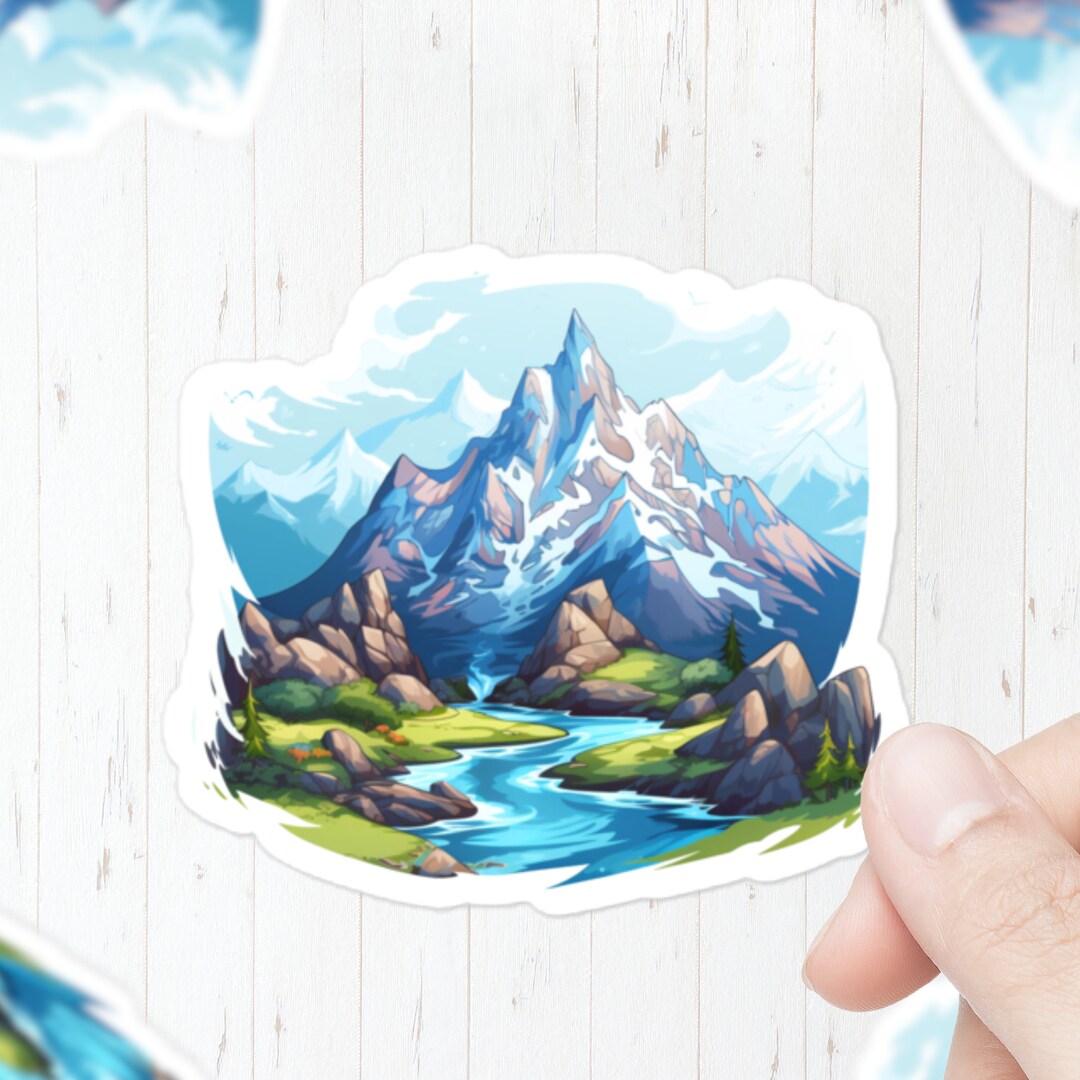 Mountain Sticker | Nature Art | Nature Sticker | Mountains | Stickers ...