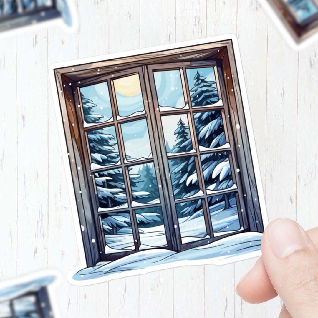 Winter Window Sticker | Snow Sticker | Forest Sticker | Snow Art ...