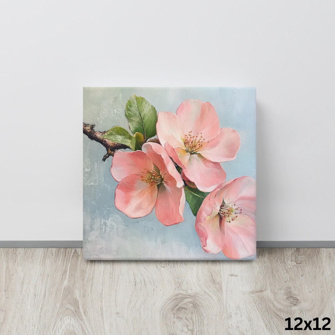 Pink Flowering Quince Canvas Print | Quince Flower Art Print | Canvas ...