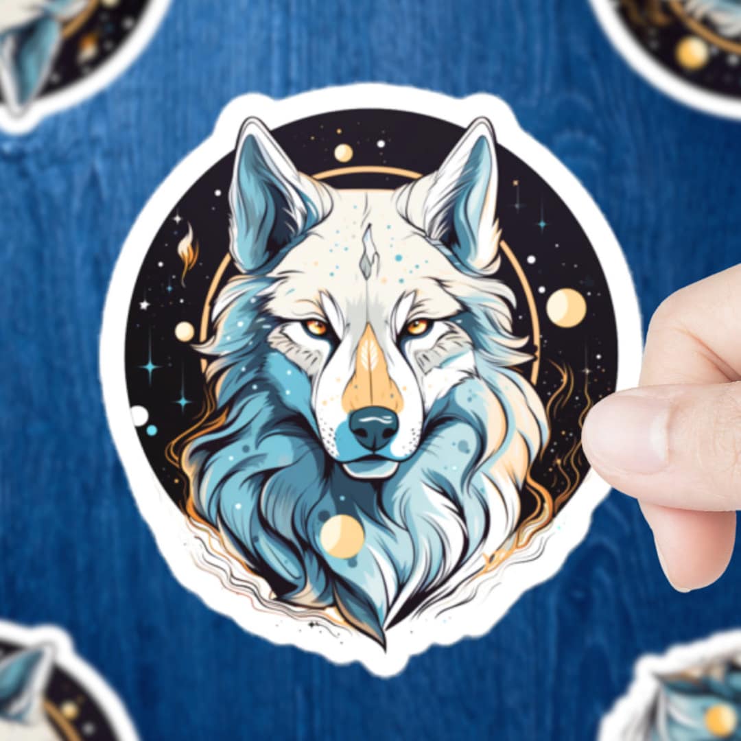 Celestial Wolf Sticker | Magical Animal | Mystical Sticker | Wolf Art ...