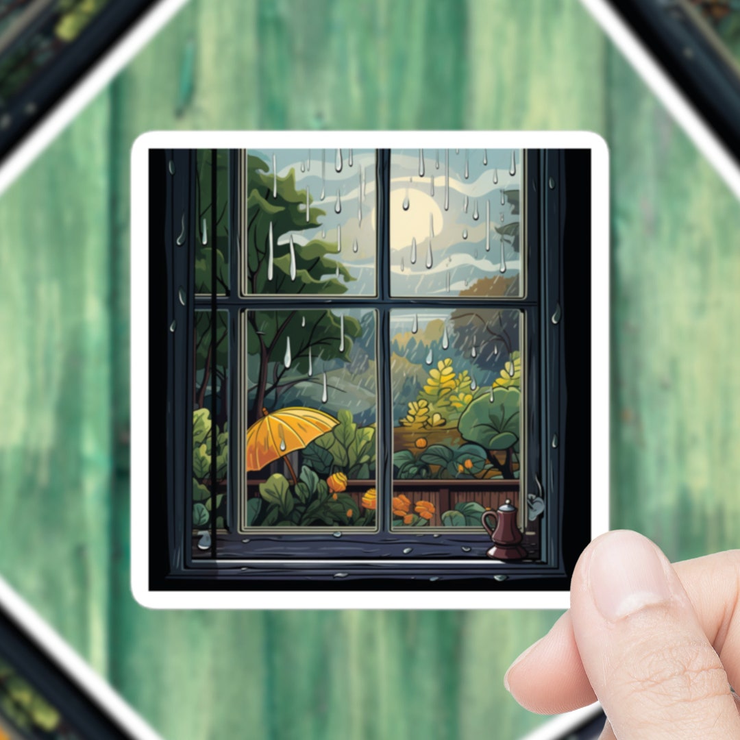 Rainy Window Sticker | Magical Sticker | Tree Stickers | Fall Rain ...