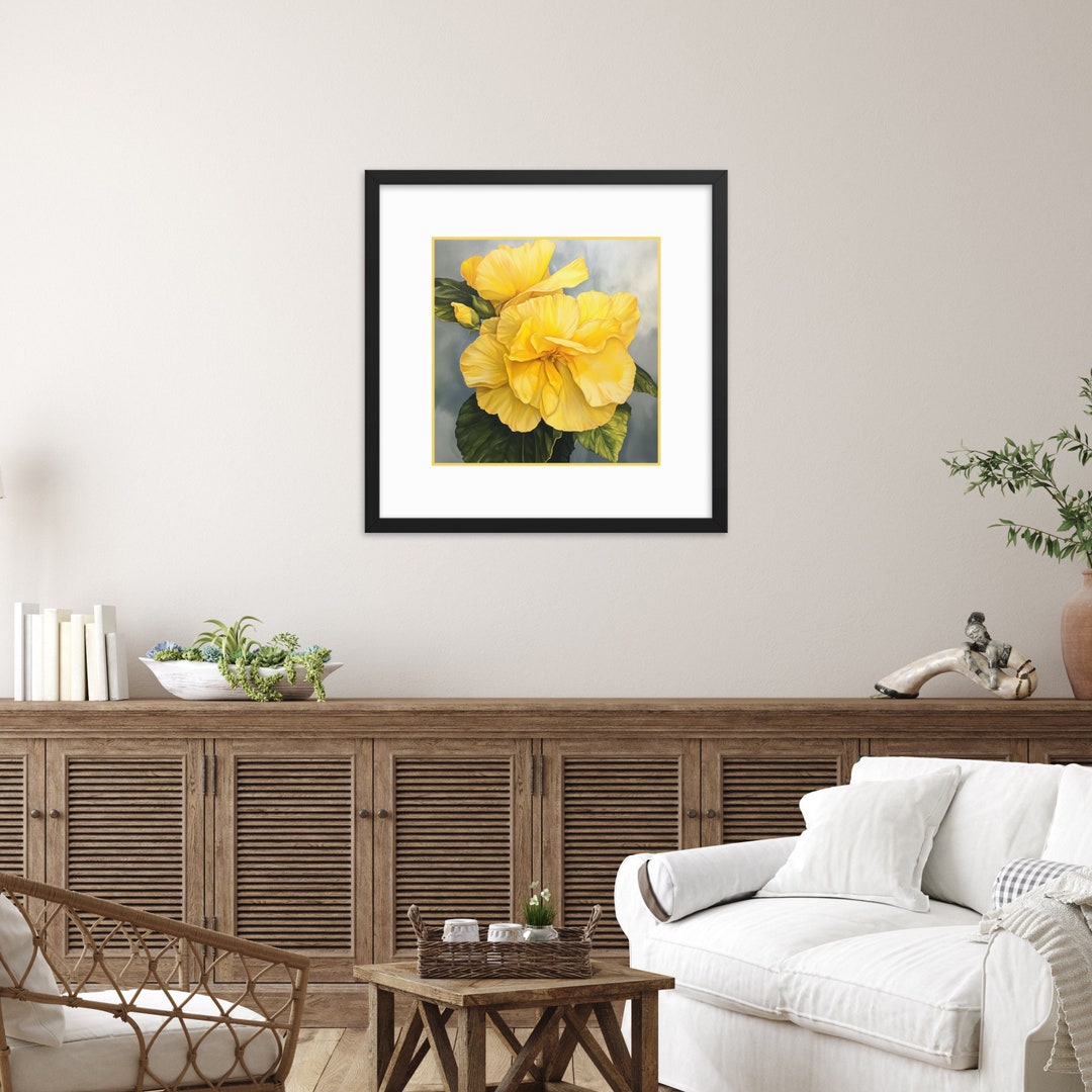Yellow Begonia Digital Download | Large Wall Art | Flower Wall Art ...