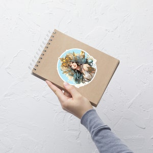 Goddess Sticker | Golden Goddess With Blue Hair | Mystical Sticker ...