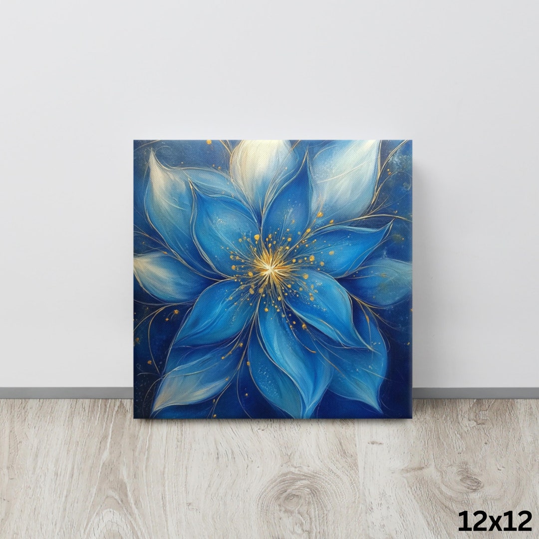 Blue Star Flower Wall Art | Canvas Wall Art | Painting Print | Canvas ...