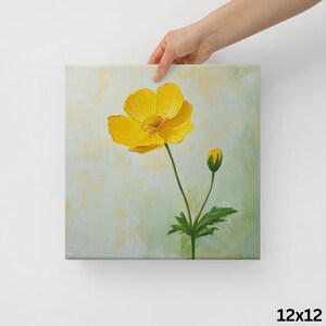 Buttercup Flower Wall Art | Canvas Painting Print | Flower Art Print ...