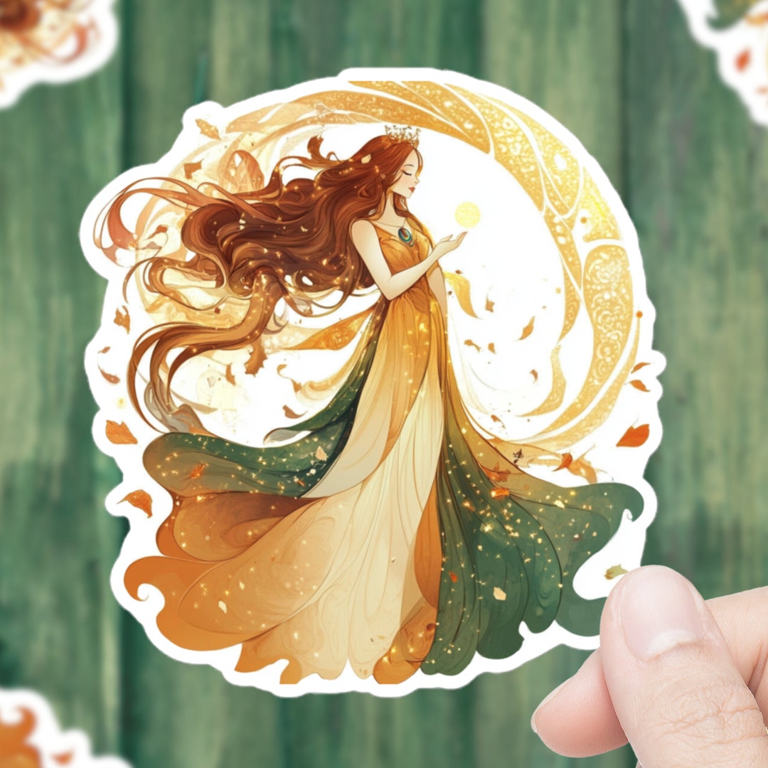 Goddess Sticker | Magical Goddess With Red Hair | Mystical Sticker ...