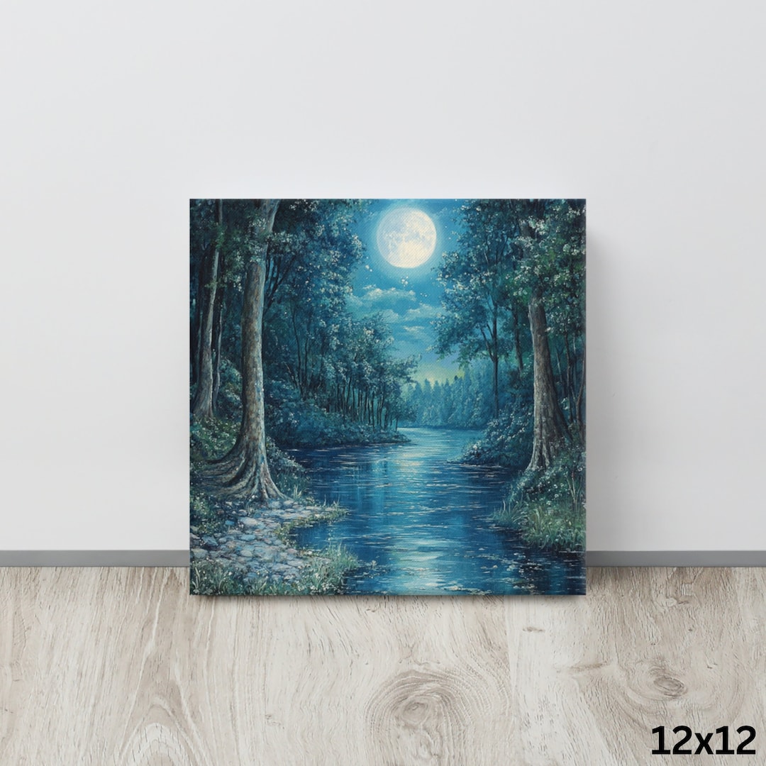 Moon Canvas Wall Art | Forest Wall Art | Magical Art | Forest Painting ...
