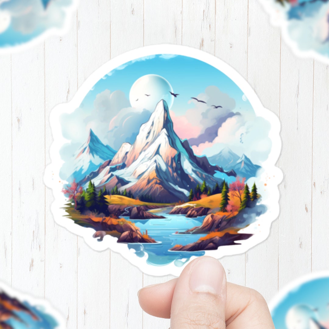 Nature Sticker | Nature Art | Mountain Sticker | Magical Land | Magical ...