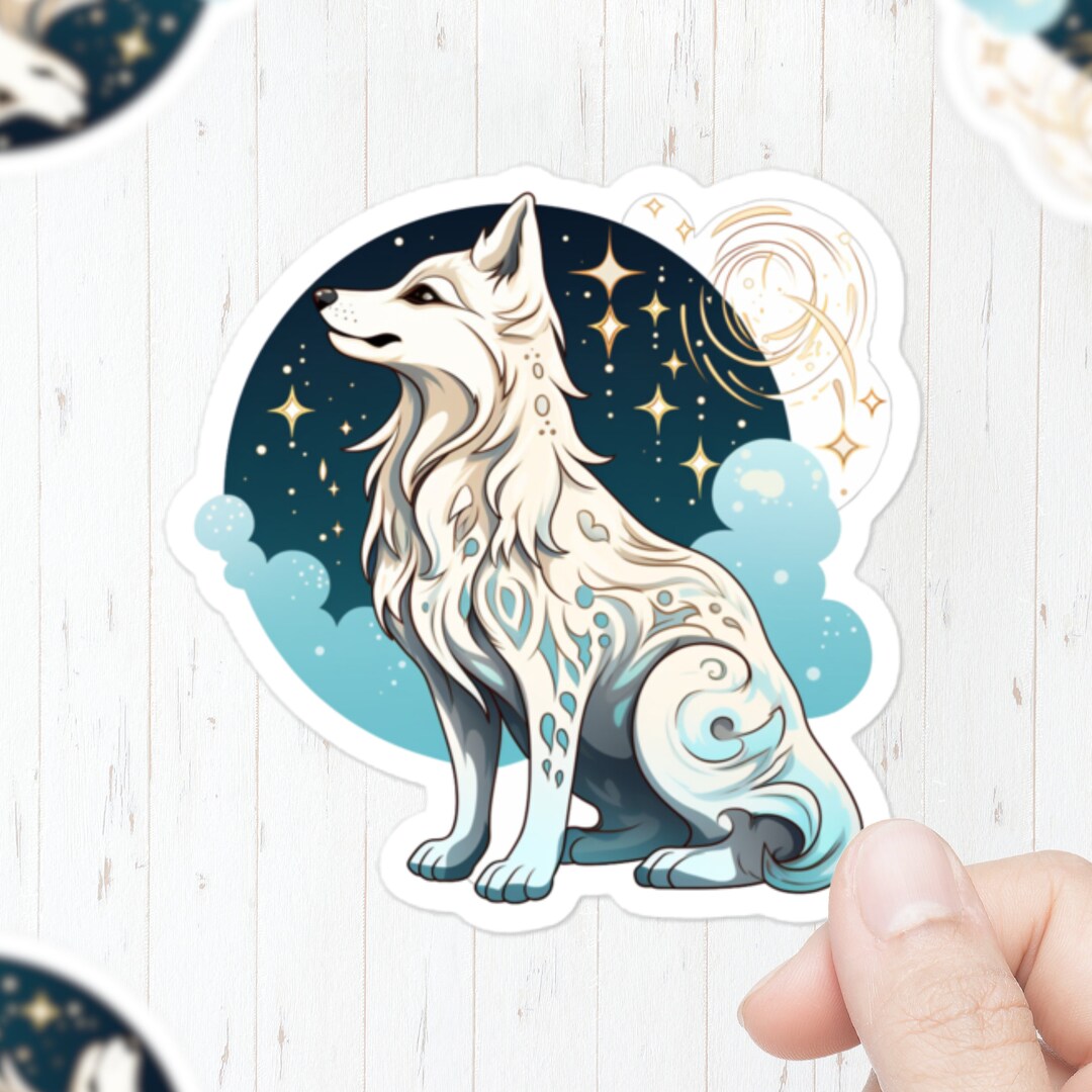 Celestial Wolf Sticker | Wolf Animal Sticker | Magical | Mystical ...