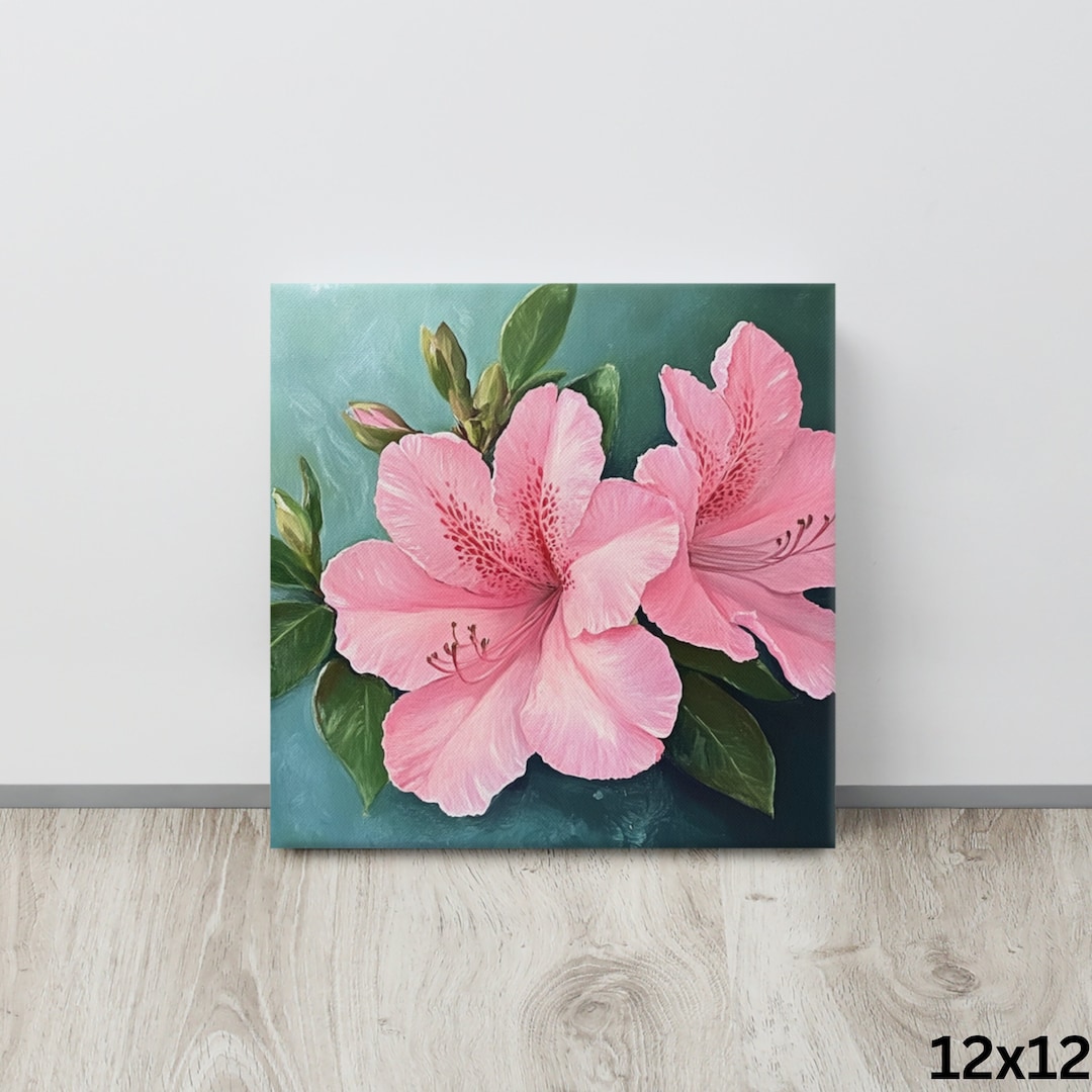 Azalea Canvas Print | Large Painting Print | Flower Wall Art | Nature ...