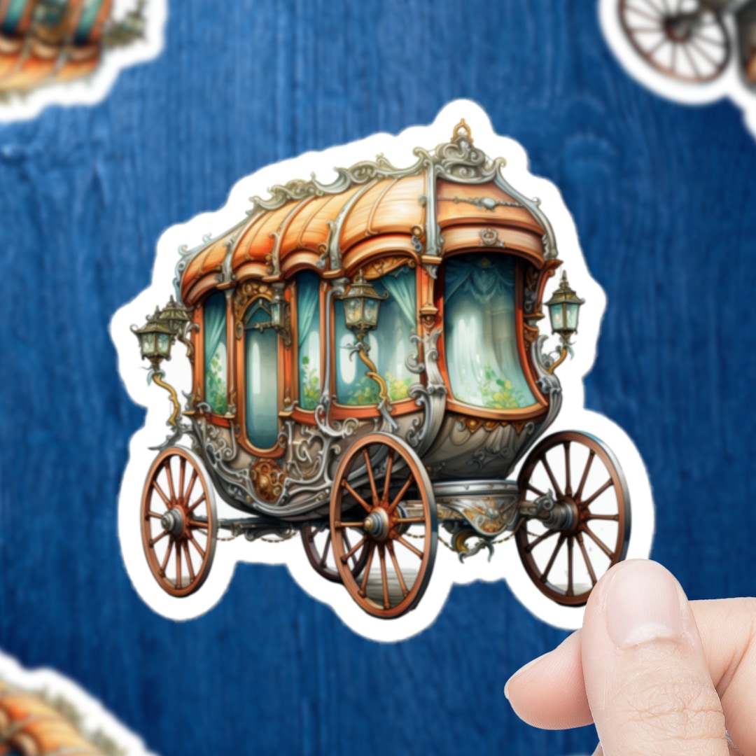 Magical Carriage Sticker Magical Sticker Mystical Sticker Fantasy ...