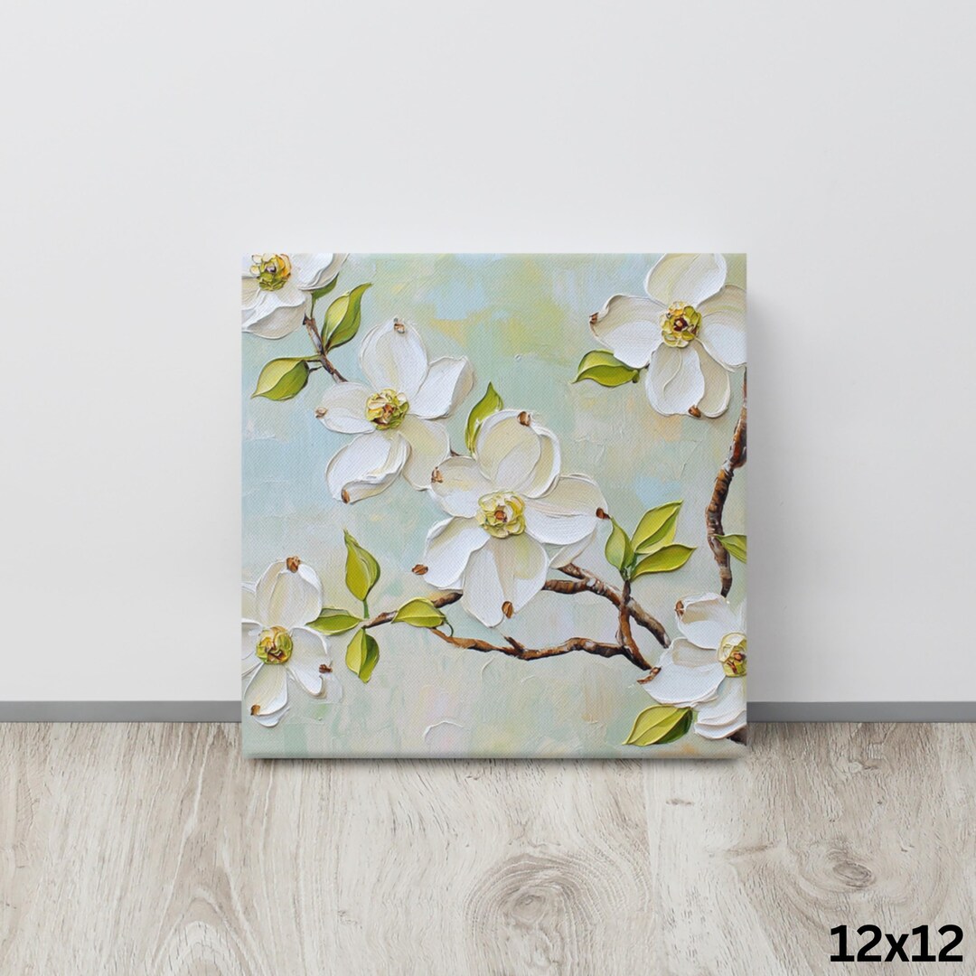 Dogwood Flower Canvas Print | Flowering Dogwood Plant Art Print ...