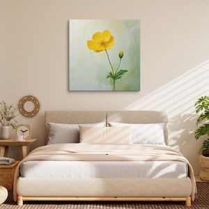 Buttercup Flower Wall Art | Canvas Painting Print | Flower Art Print ...