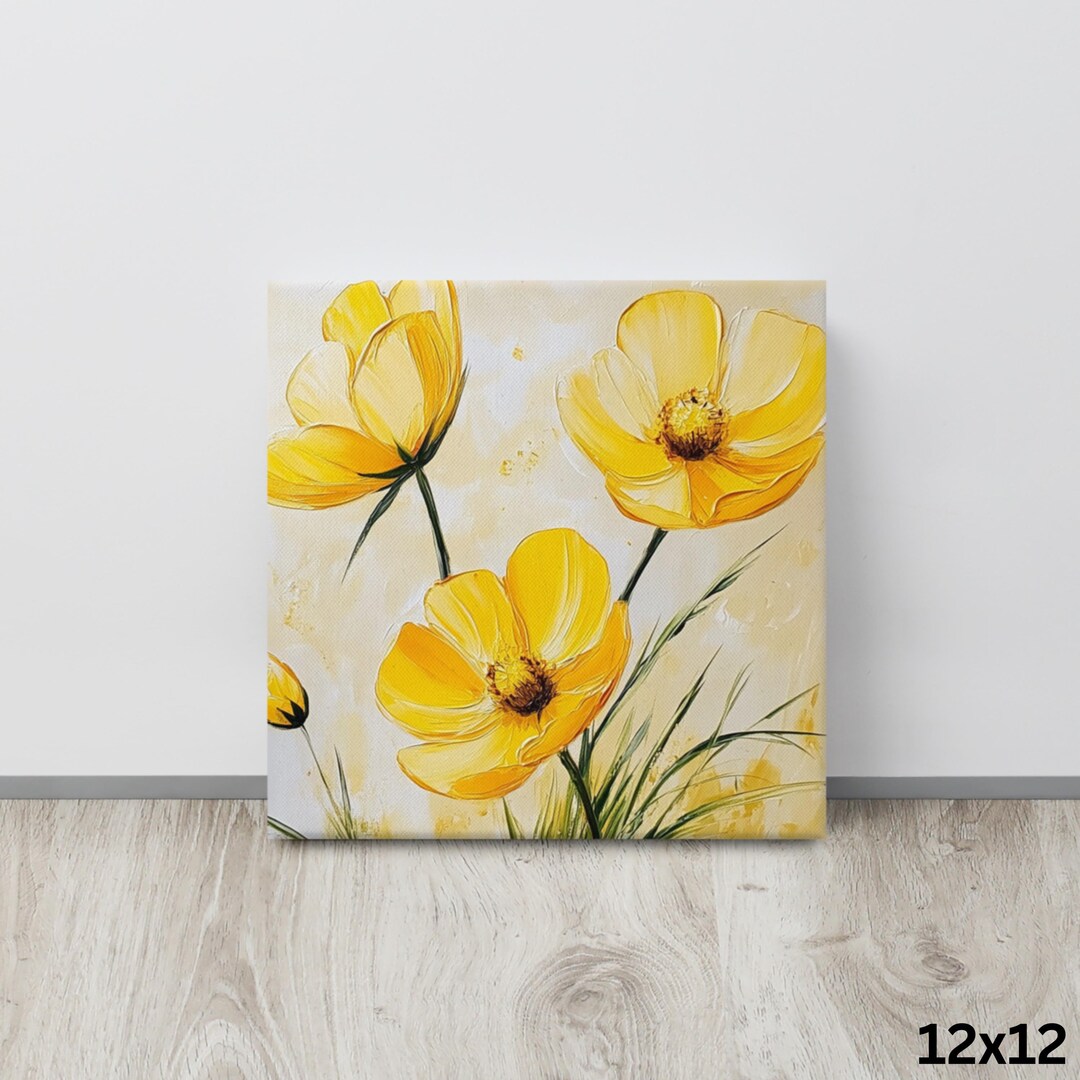 Buttercup Flower Wall Art | Canvas Painting Print | Flower Art Print ...