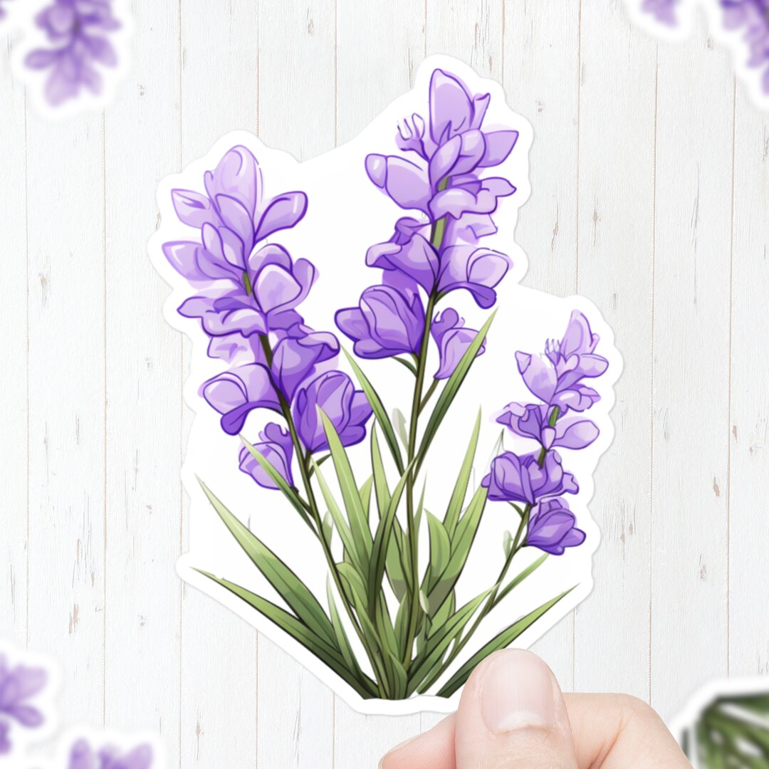 Lavender Flower Sticker | Flower Sticker | Flower Art | Lavender Art ...
