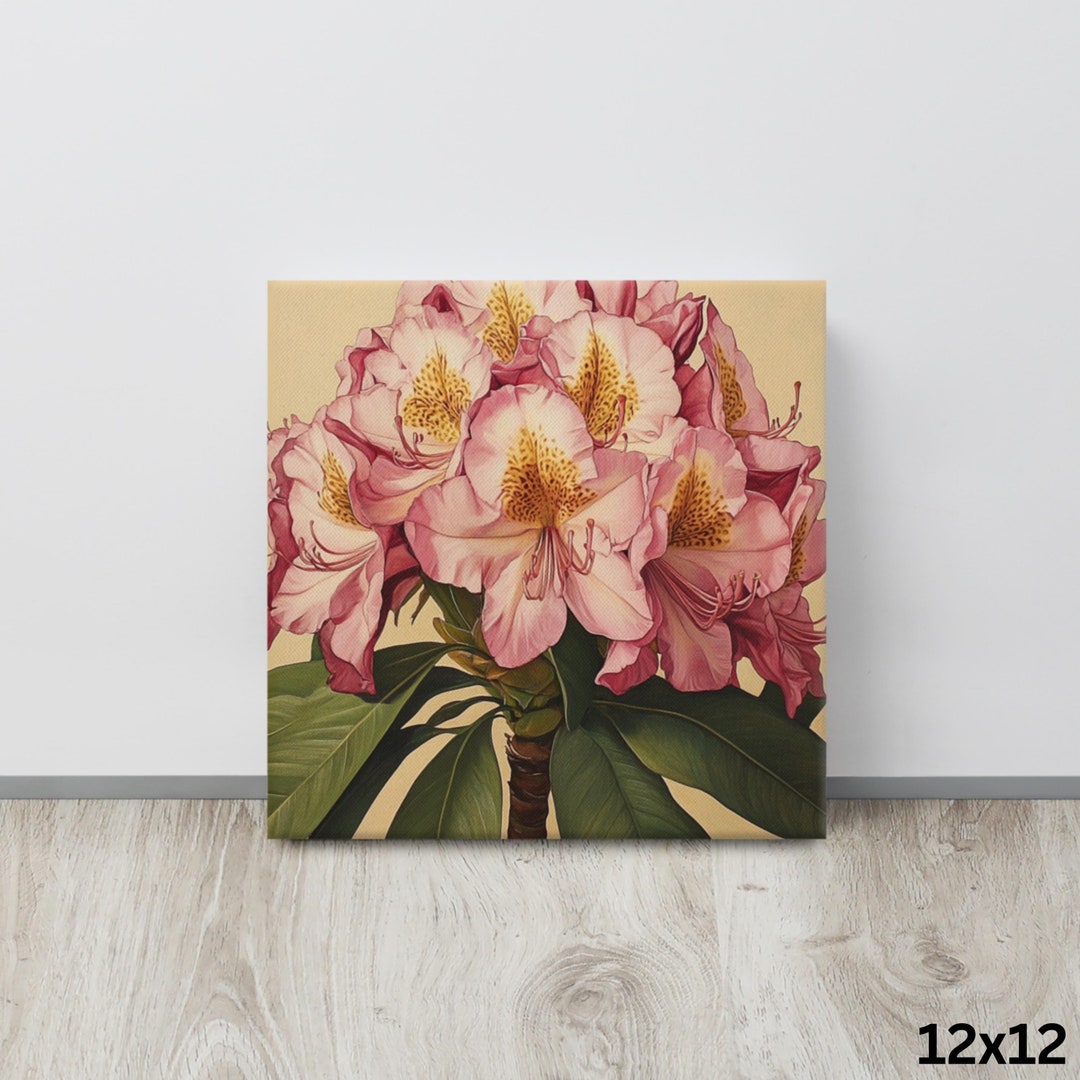 Rhododendron Canvas Print | Rhododendron Painting Print | Tropical ...