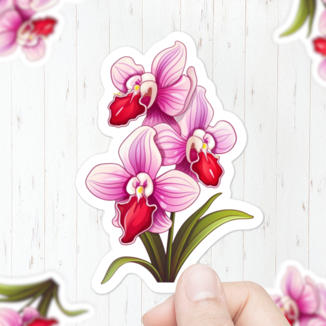 Orchid Sticker | Flower Sticker | Flower Art | Orchid Art | Garden ...