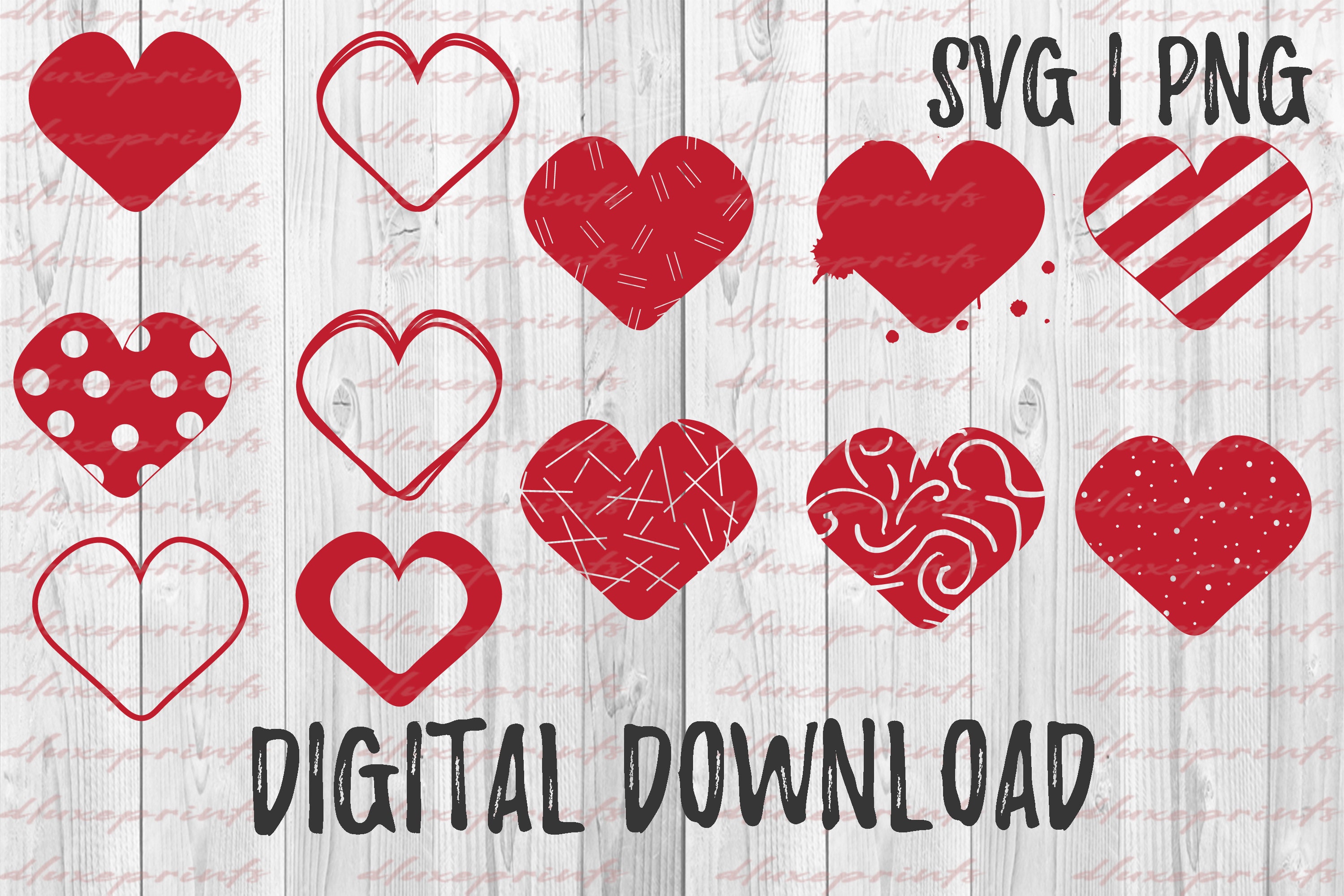 Red Heart SVG Download Red Heart Clipart Download SVG Hand - Etsy
