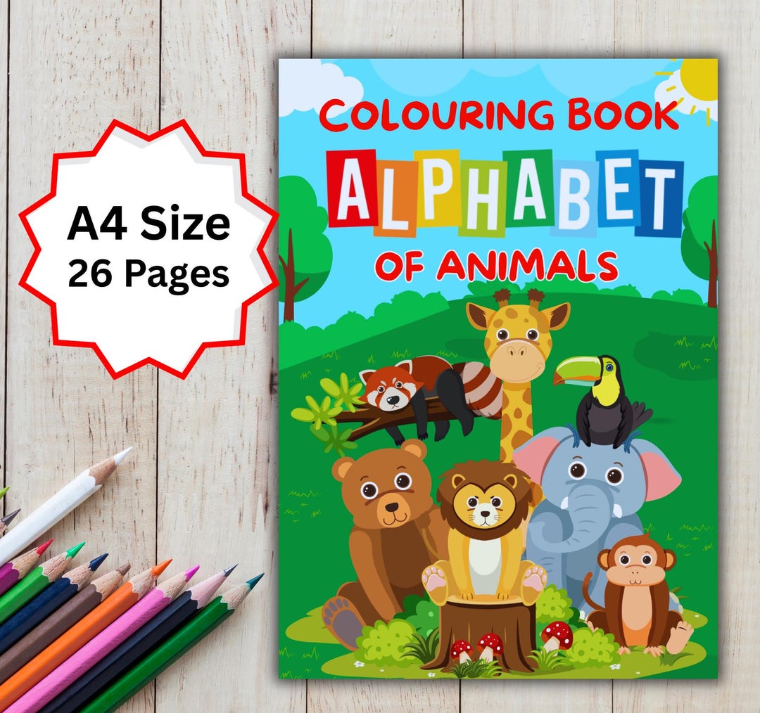 Animal Coloring Book , Kids Coloring Activity, Animal Art Fun, Jungle ...