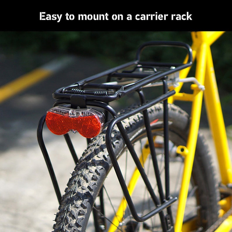 Rear Carrier Light 3 Super Bright Red LED, Quick-release With Batteries ...