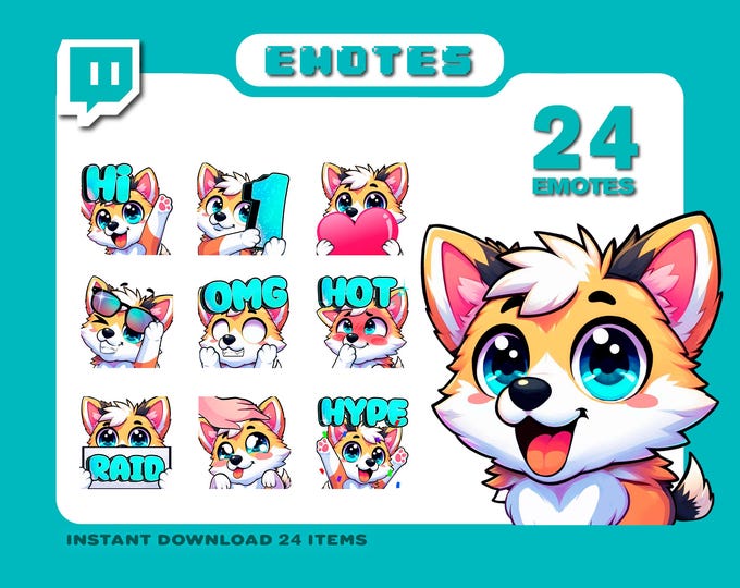 Twitch Emotes, Dog Emotes, Corgi Emotes, Text Emotes, Doggy Emotes ...