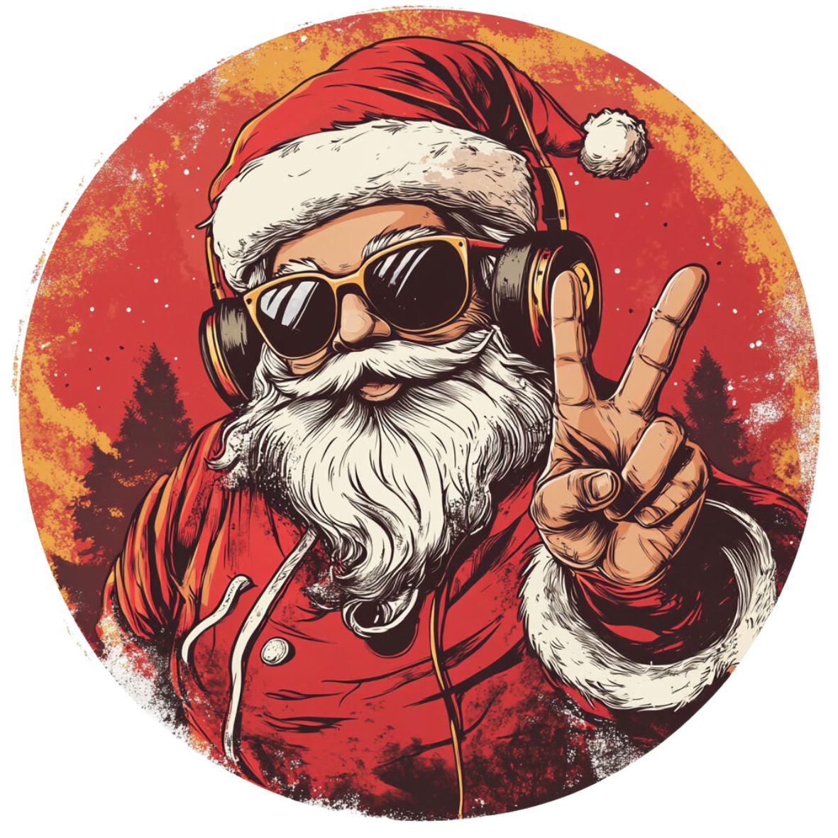 PNG Cool Santa Claus PNG Illustration Retro Christmas Clipart Festive ...