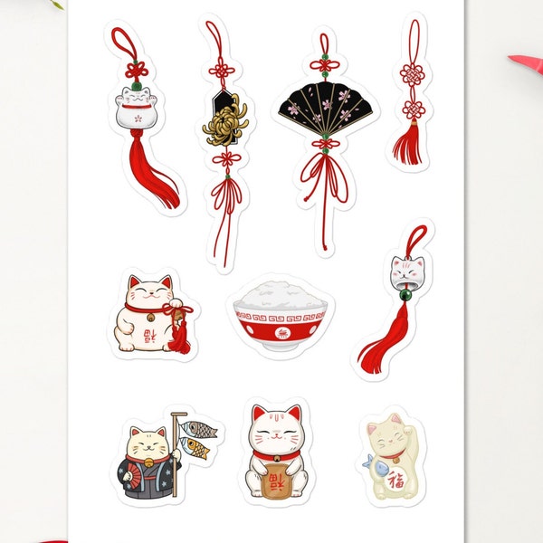 Lucky Cat Sticker Stickers for Laptop, Notebook, Phones Bubble-free - Etsy