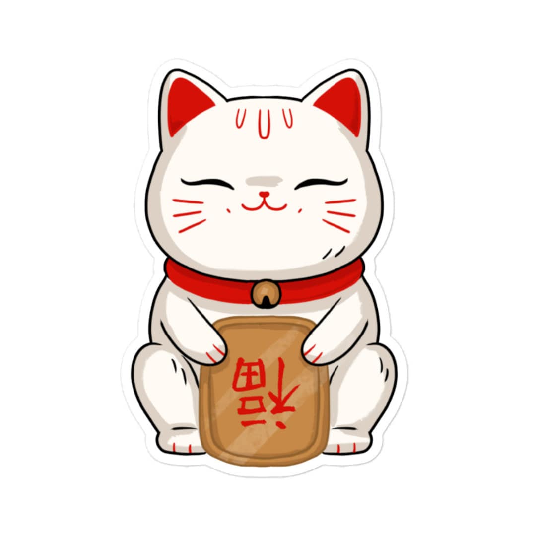 Lucky Cat Sticker | Stickers for Laptop, Notebook, Phones | Bubble-free ...