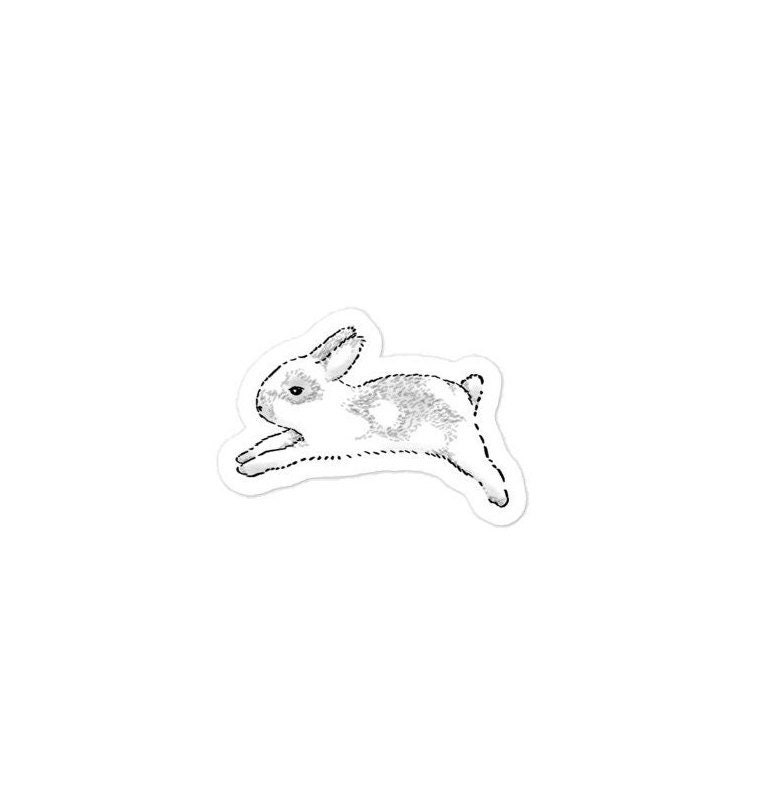 Bubble-free Rabbit Drawing Sticker for Your Belongings Laptop Sticker ...