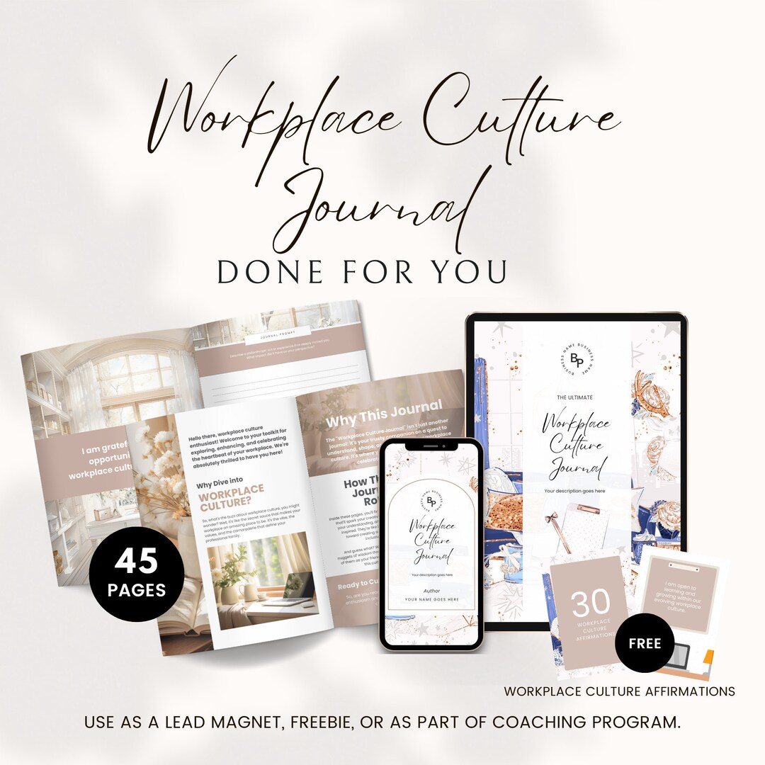 Workplace Culture Journal, Productivity Journal, Workplace Workbook ...