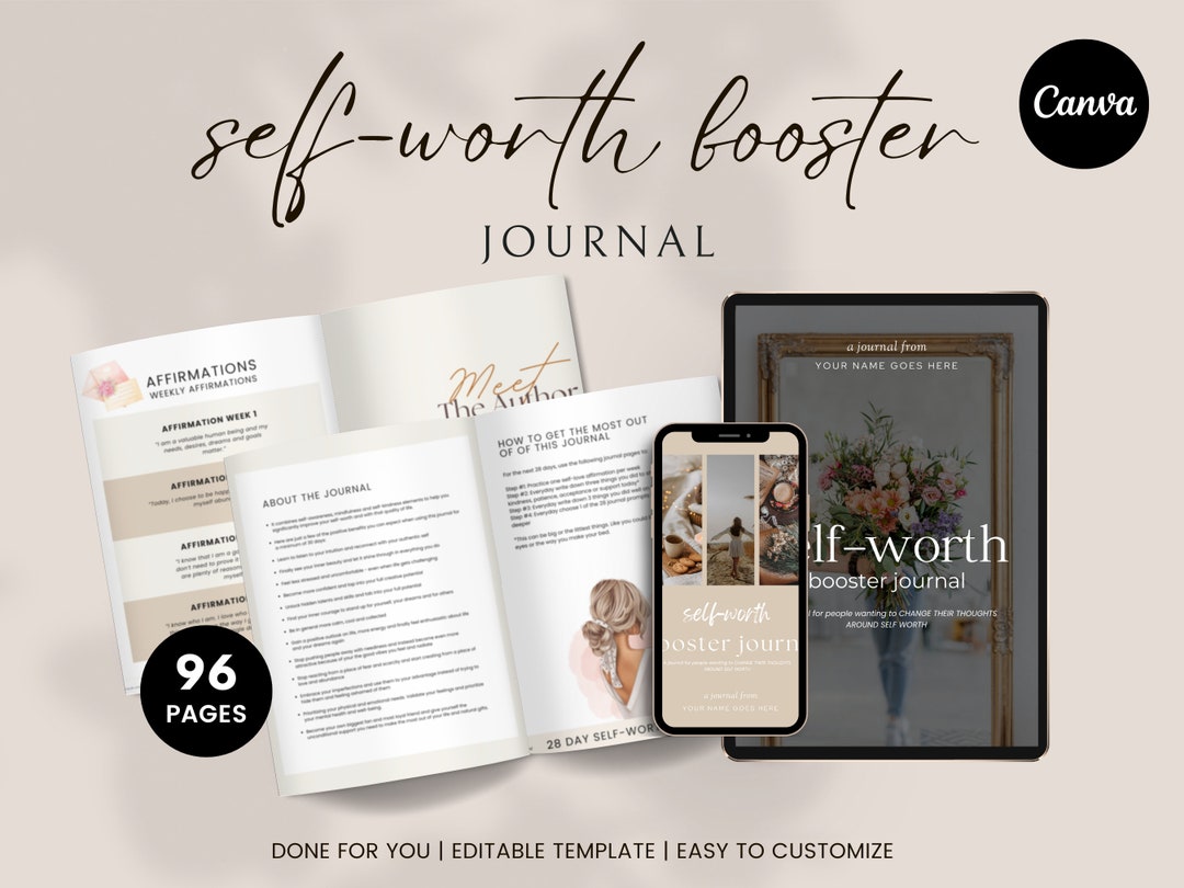 Self Worth Booster Journal, Done for You, Lead Magnet Workbook, Life ...
