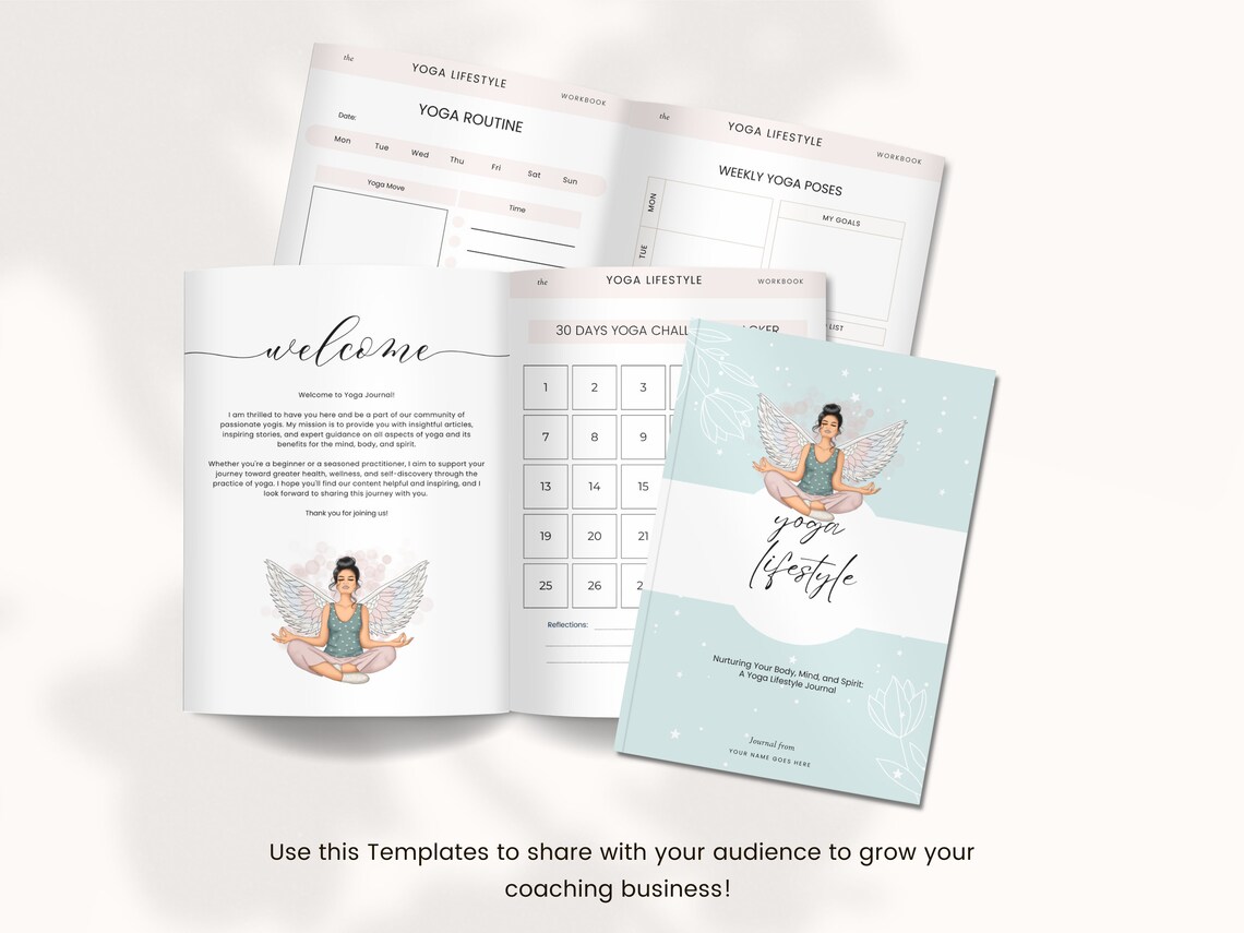 Yoga Journal, Yoga Lead Magnet, Yoga Templates, Yoga Workbook, Yoga ...