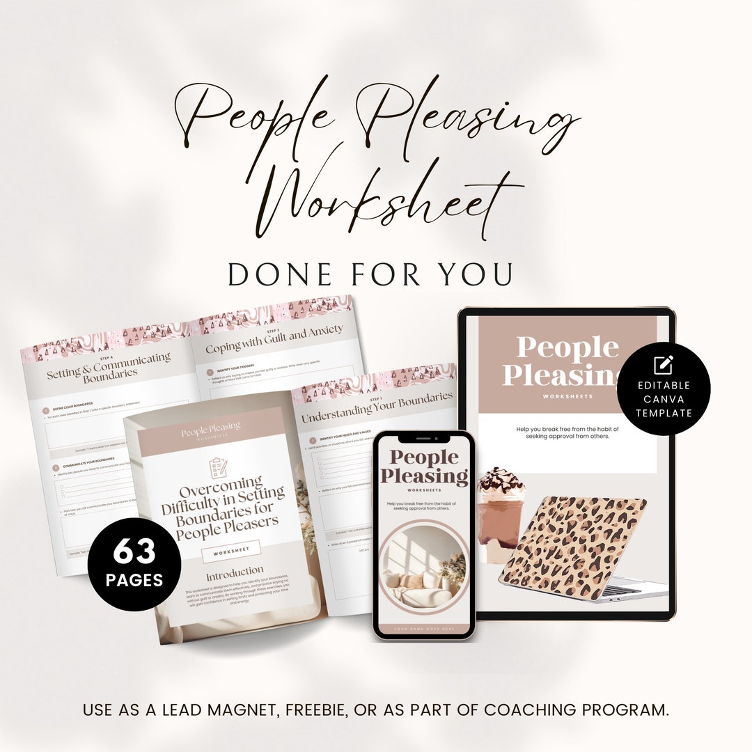 People Pleasing Worksheet, Setting Boundaries, Healthy Boundaries, Self ...