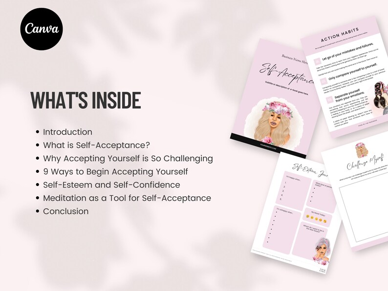Self Acceptance Workbook Done for You Course Lead Magnet - Etsy