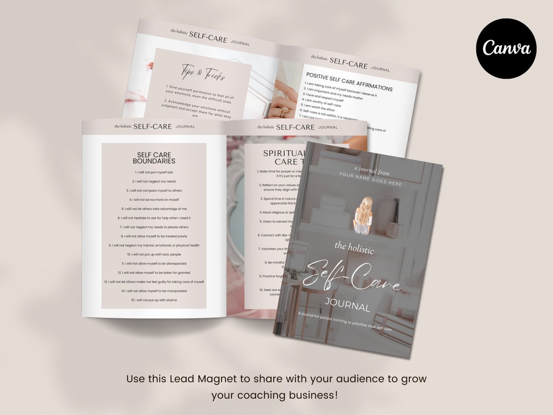 Holistic Self Care Journal, Done for You, Lead Magnet Workbook, Life ...