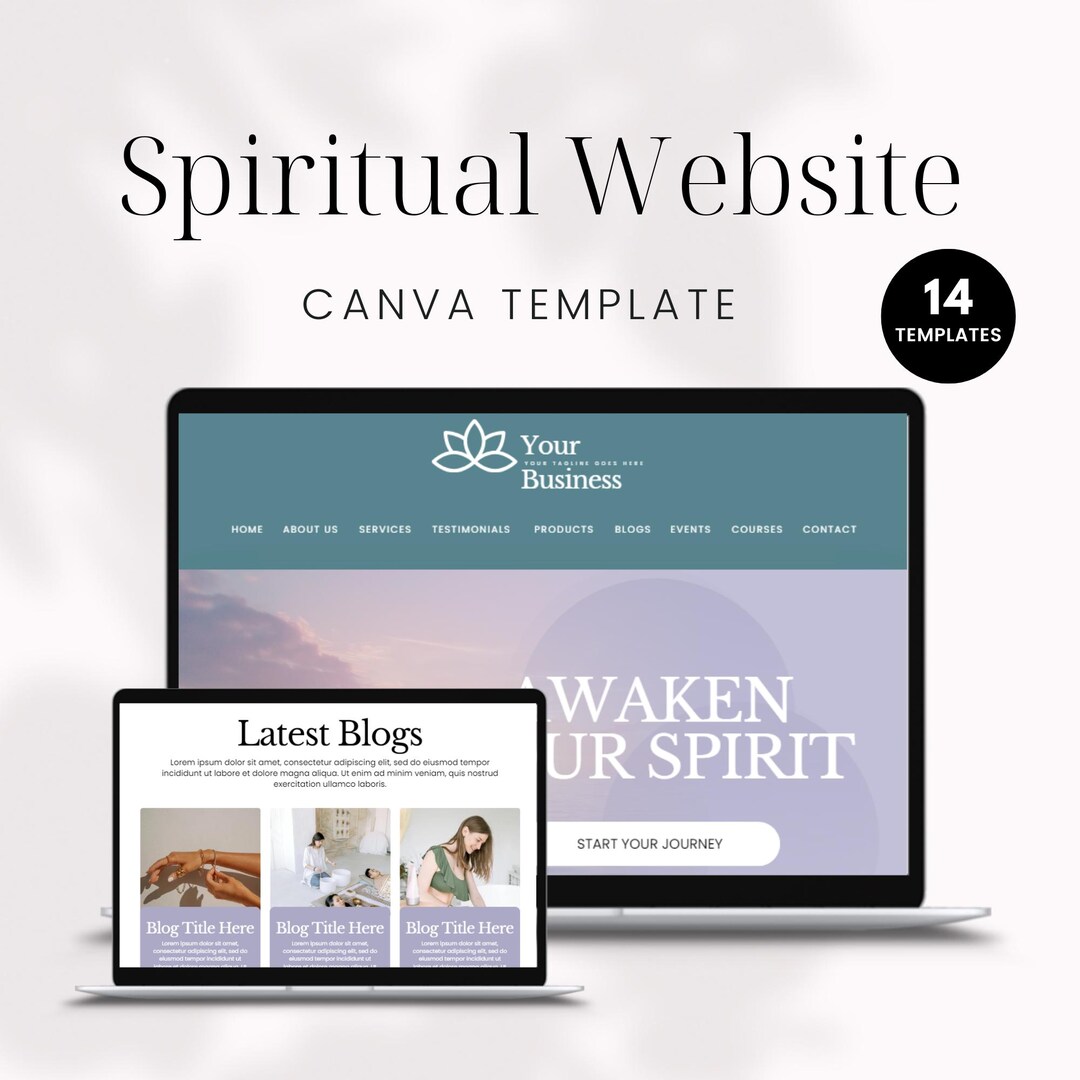 Spiritual Website, Canva Website Template, Sales Page Template, Online ...