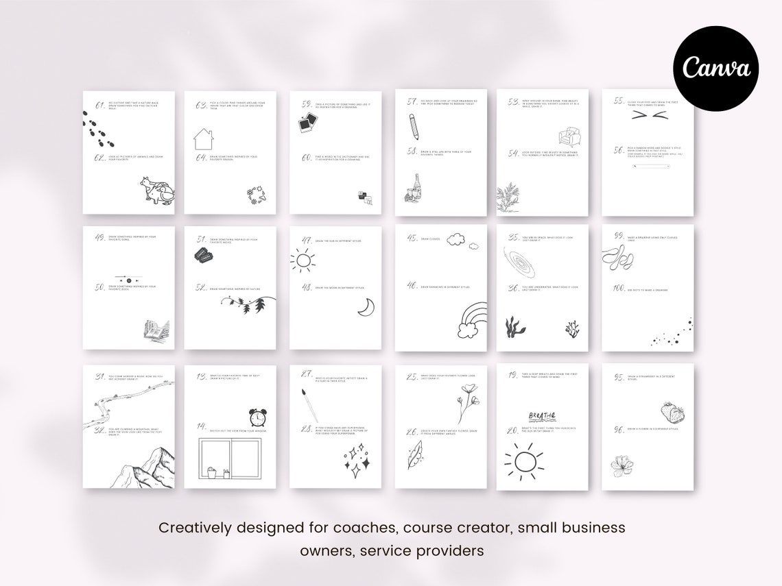 365 Drawing Journal Prompts, Doodle Journal, Visual Journal Prompts ...