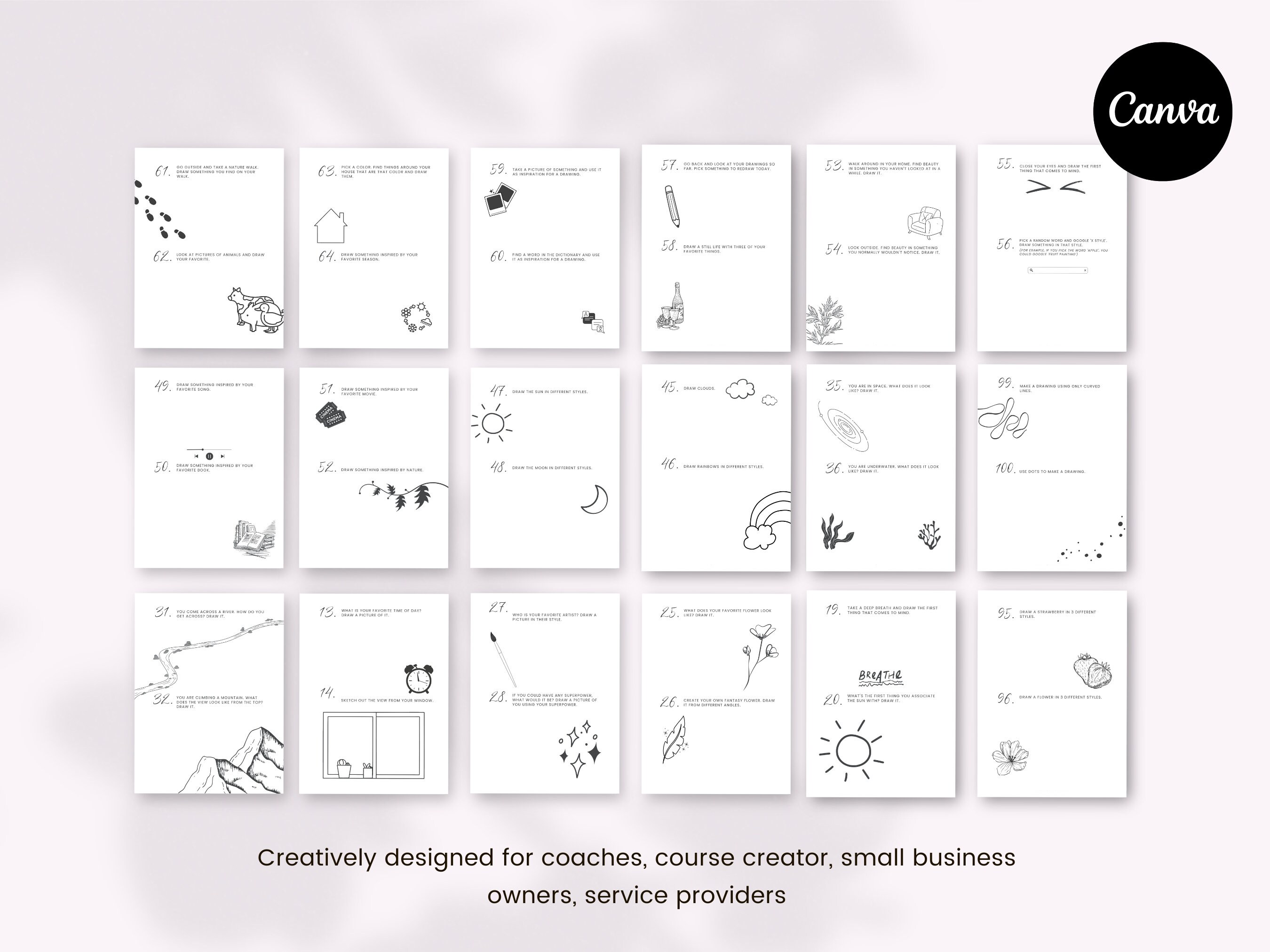 365 Drawing Journal Prompts, Doodle Journal, Visual Journal Prompts ...