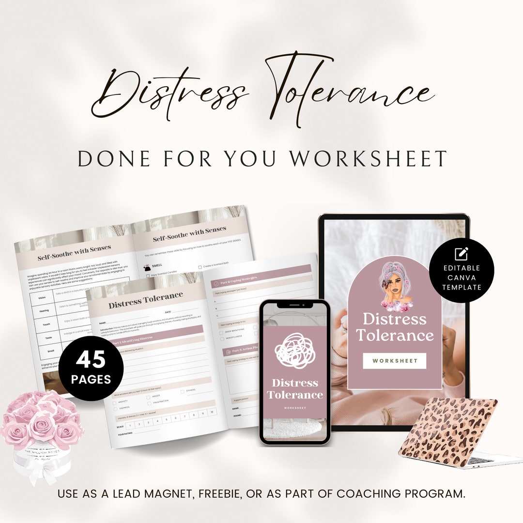 Distress Tolerance Worksheet Self Soothe Managing Stress Anxiety Coping ...