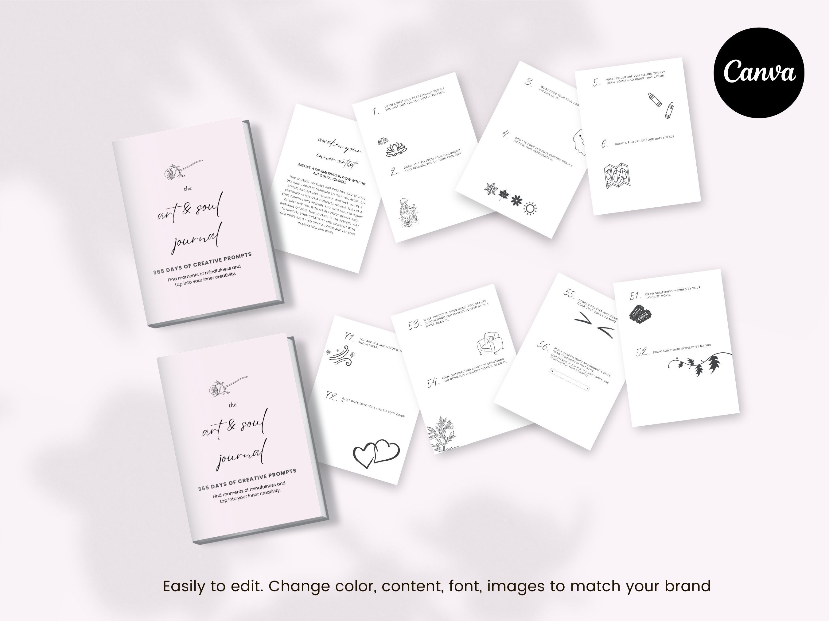 365 Drawing Journal Prompts, Doodle Journal, Visual Journal Prompts ...