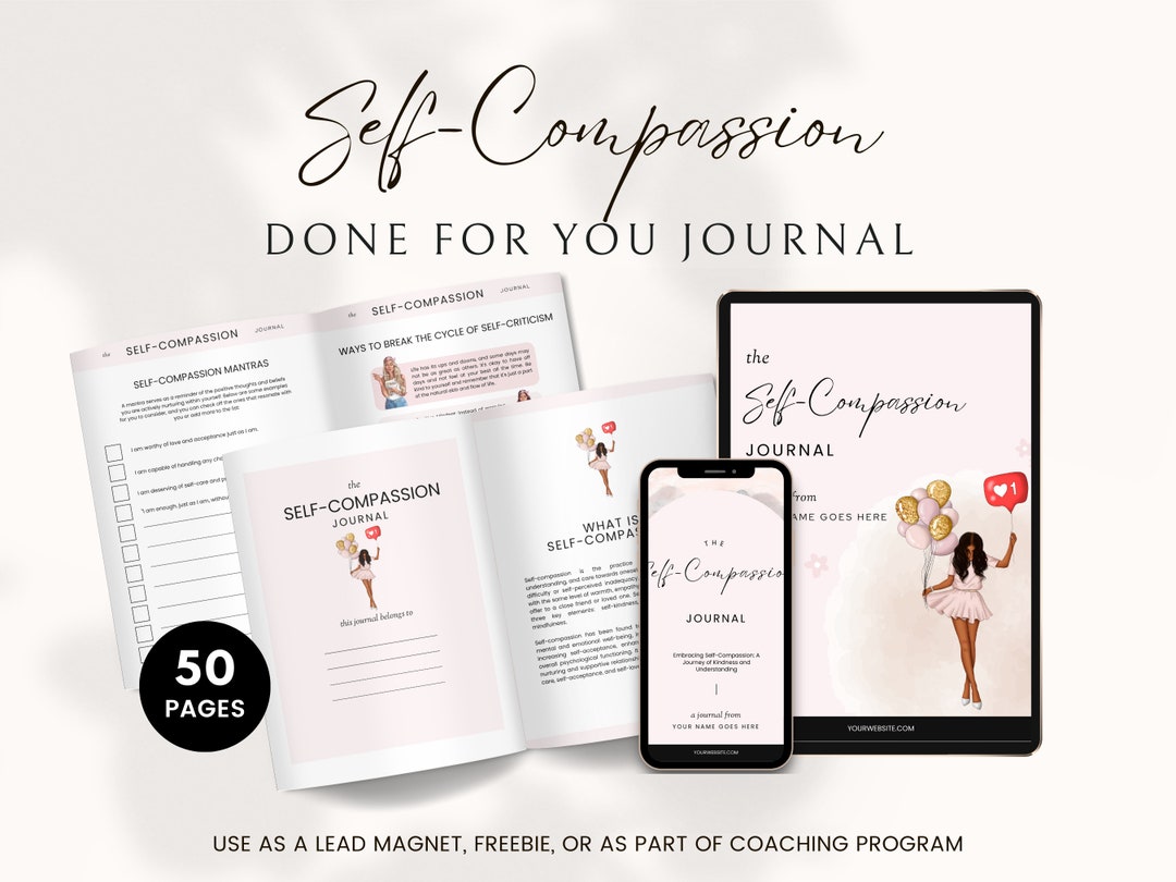 Self-compassion Journal, Self Care Toolkit, Therapy Workbook, Self ...