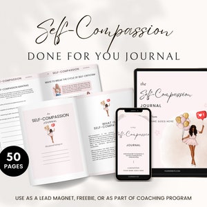 Self-compassion Journal, Self Care Toolkit, Therapy Workbook, Self ...