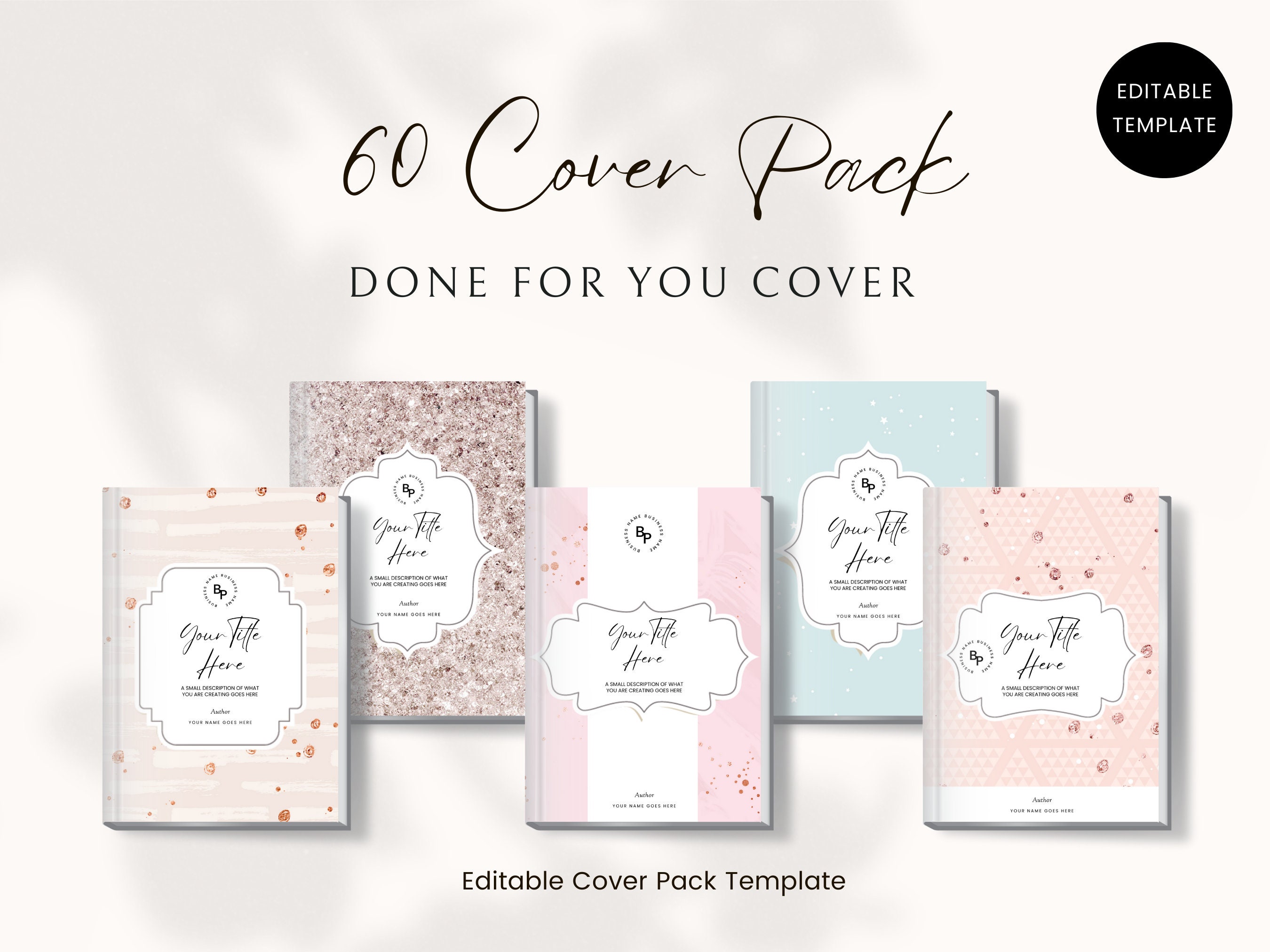 60 Editable Cover Templates, Journal Cover, Book Cover, Ebook Cover ...